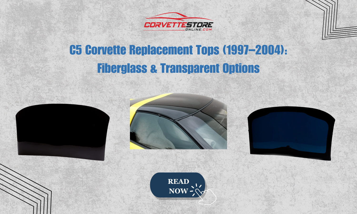 C5 Corvette Replacement Tops (1997–2004): Fiberglass & Transparent Opt