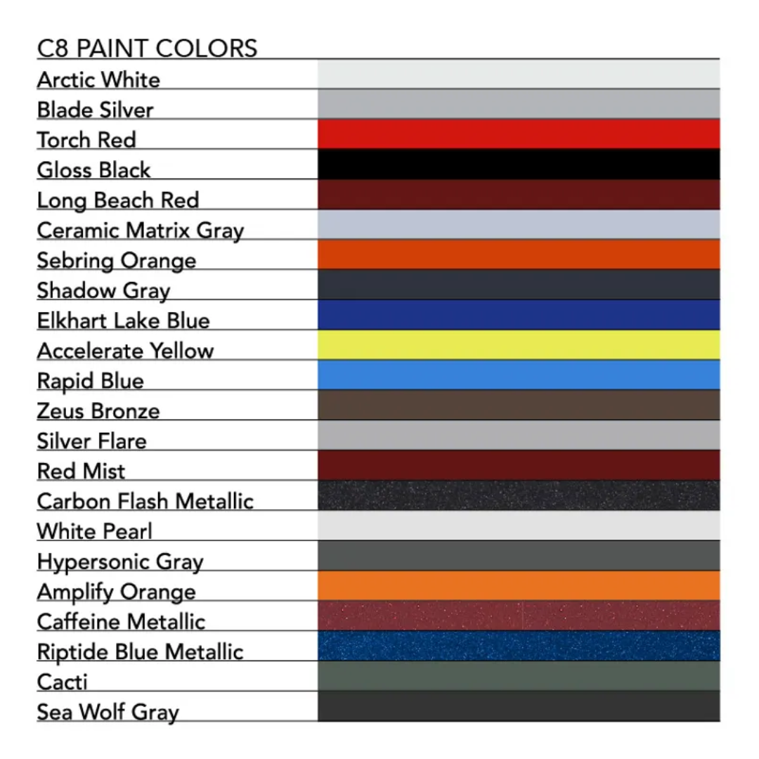 AAA C8 Paint Colors - Custom Paint