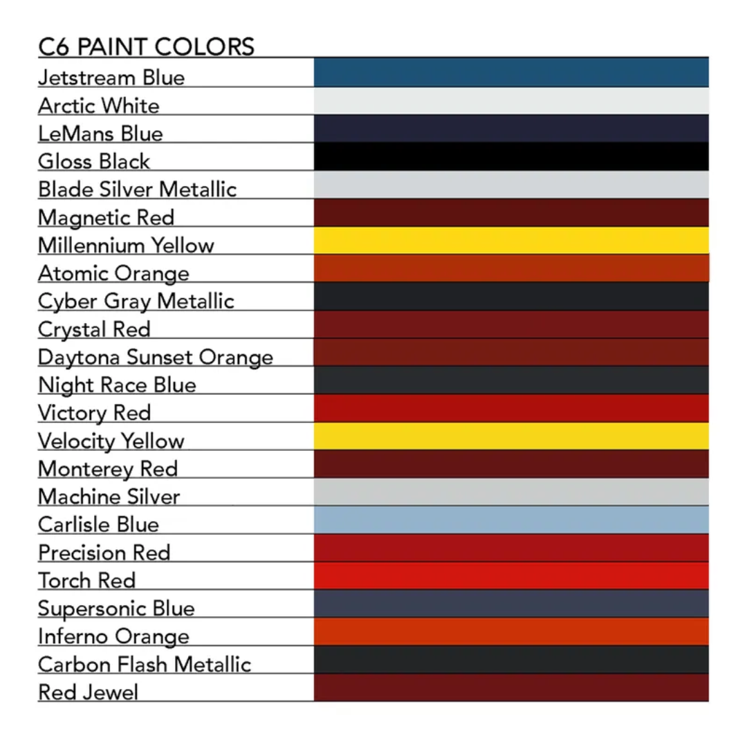 AAA C6 Paint Colors - Custom Paint