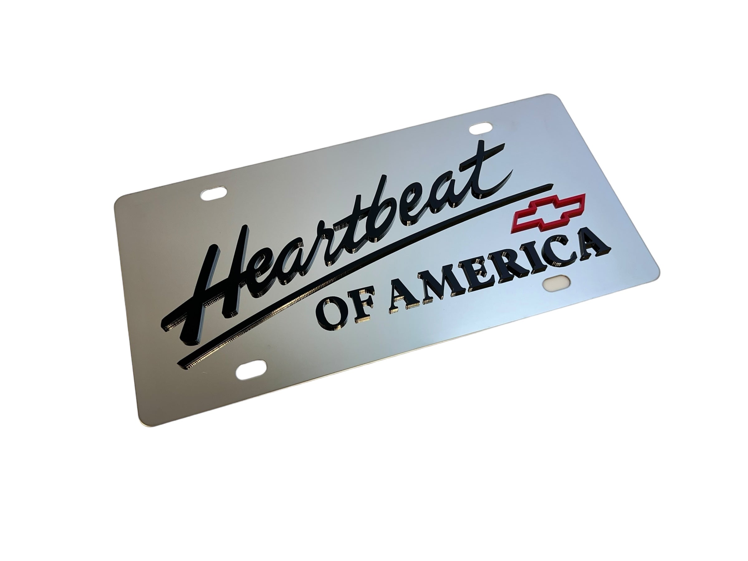 Chevrolet Heartbeat of America Stainless Steel License Plate | Corvette ...