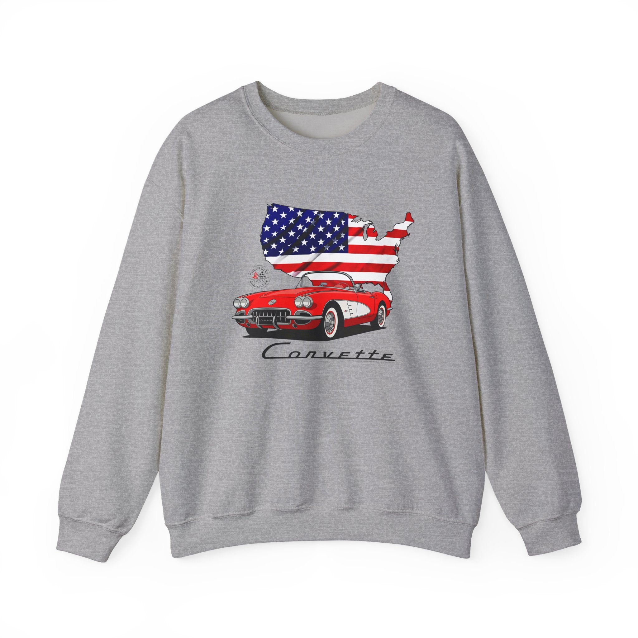 C1 Corvette American Flag Cotton Blend Sweatshirt