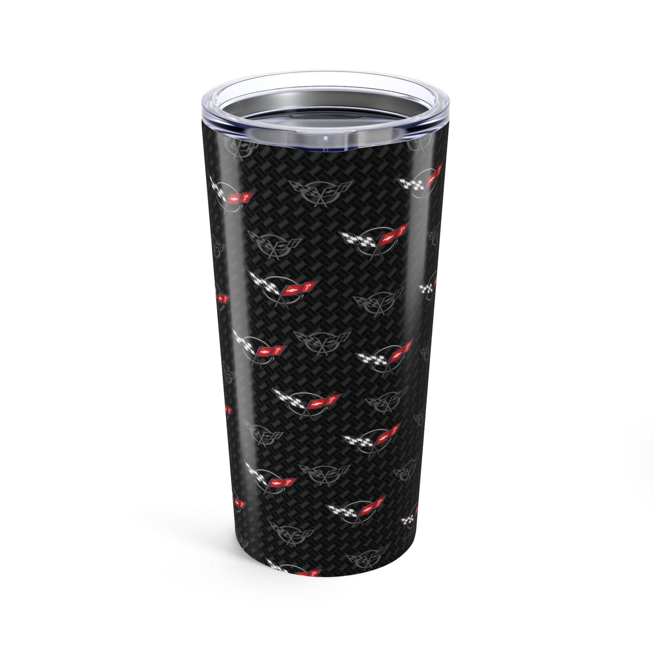 Corvette C5 Logo Toss Pattern Carbon Tumbler 20oz