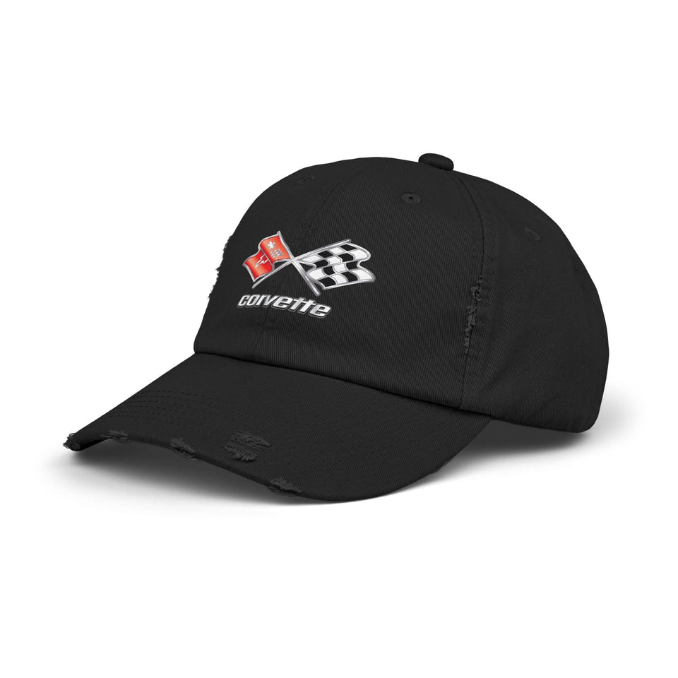 Corvette C3 Flag Logo Distressed Cap