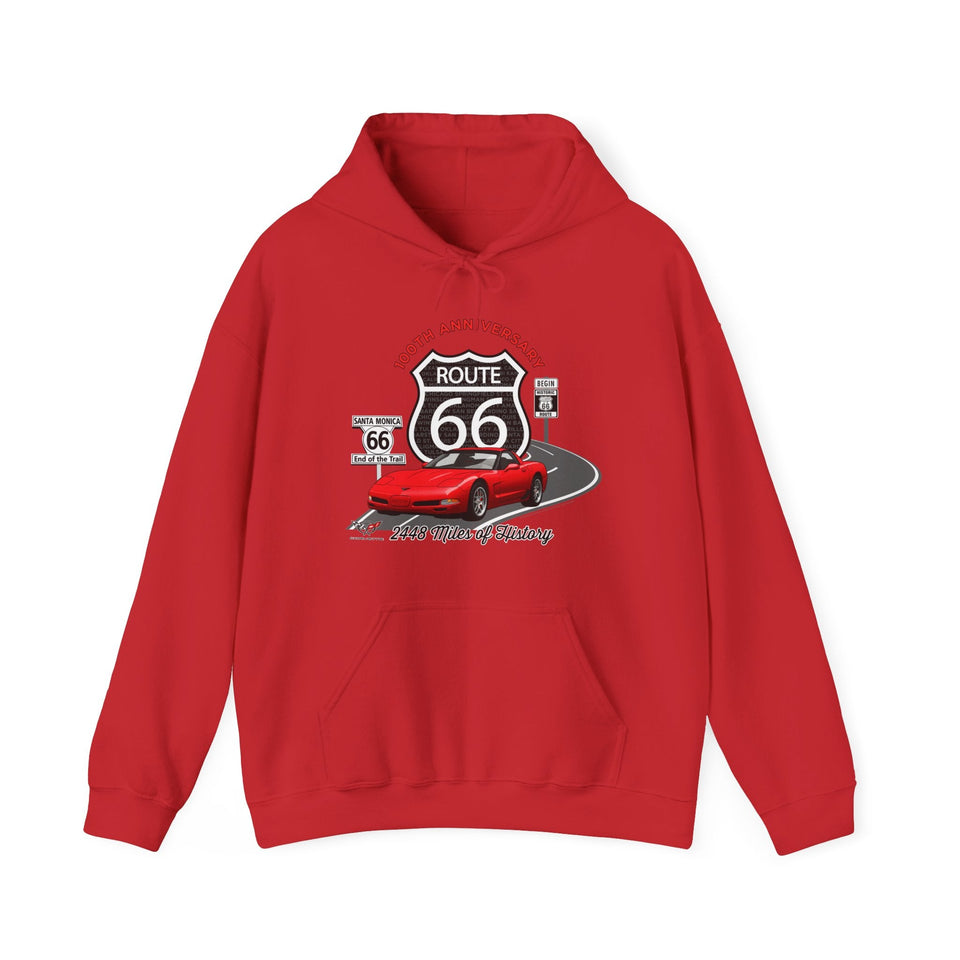 C5 Corvette Route 66 100th Anniversary Hooded Sweatshirt