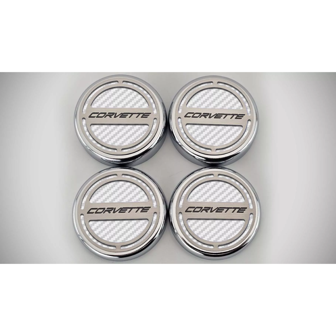2020-2024 C8 Corvette Coupe - Cap Cover Set 4pc Carbon Fiber Inserts ...