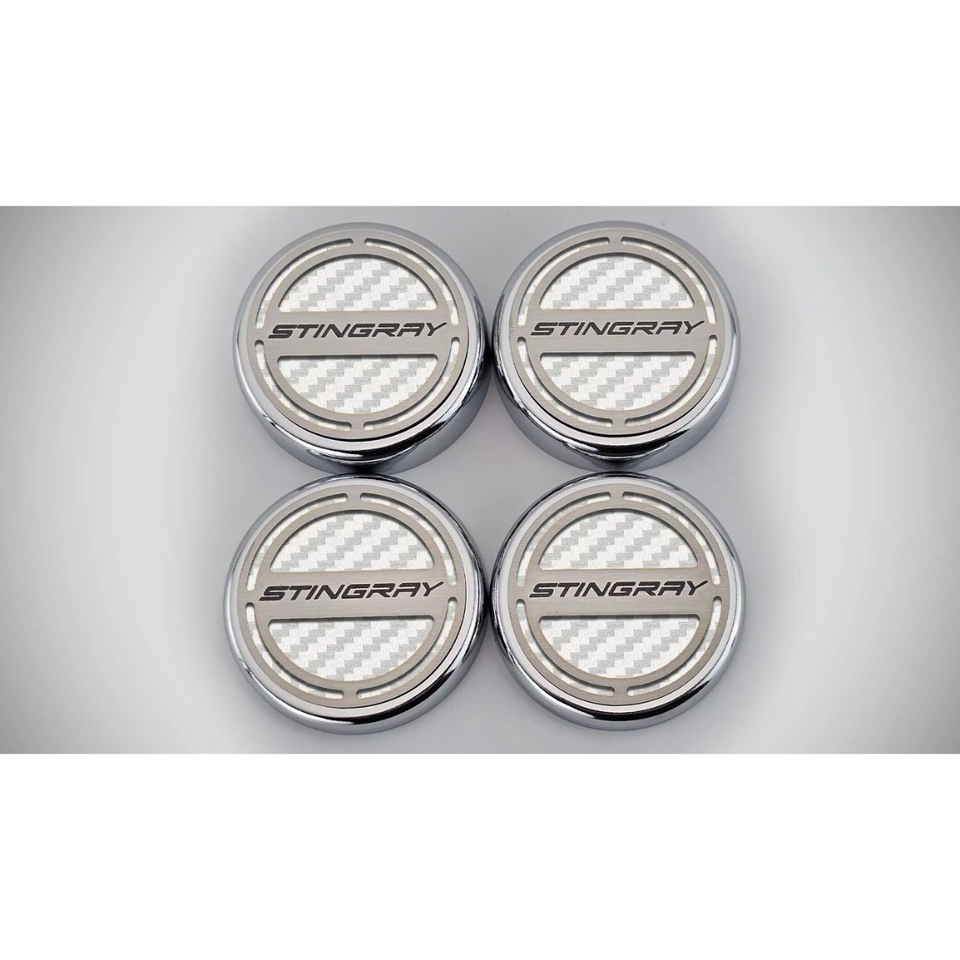 2020-2024 C8 Corvette Coupe - Cap Cover Set 4pc Carbon Fiber Inserts ...