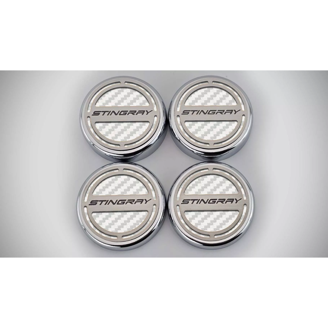 2020-2024 C8 Corvette Coupe - Cap Cover Set 4pc Carbon Fiber Inserts ...