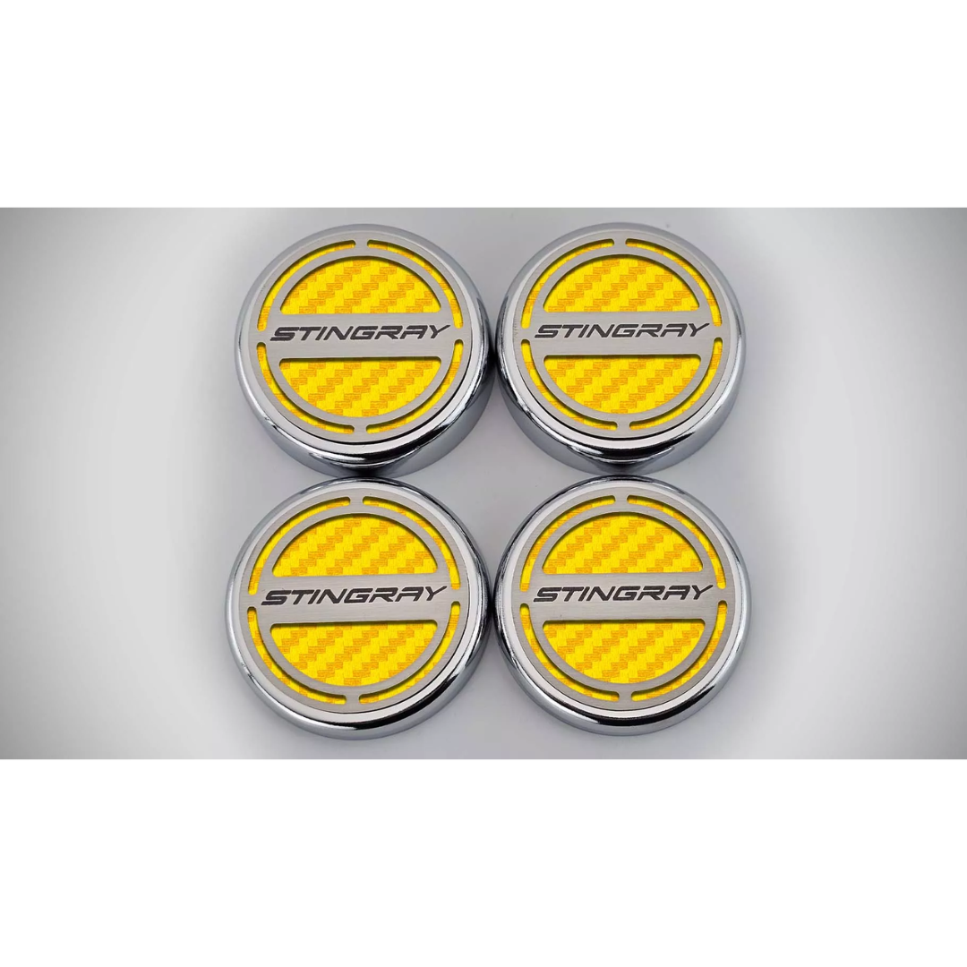 2020-2024 C8 Corvette Coupe - Cap Cover Set 4pc Carbon Fiber Inserts ...