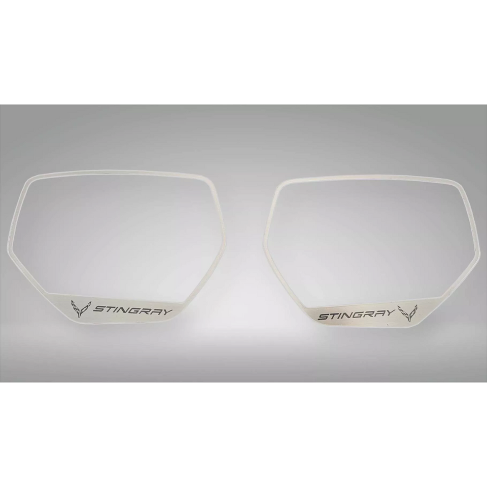 2020-2024 C8 Corvette - Side Mirror Trim STINGRAY Style | Brushed ...