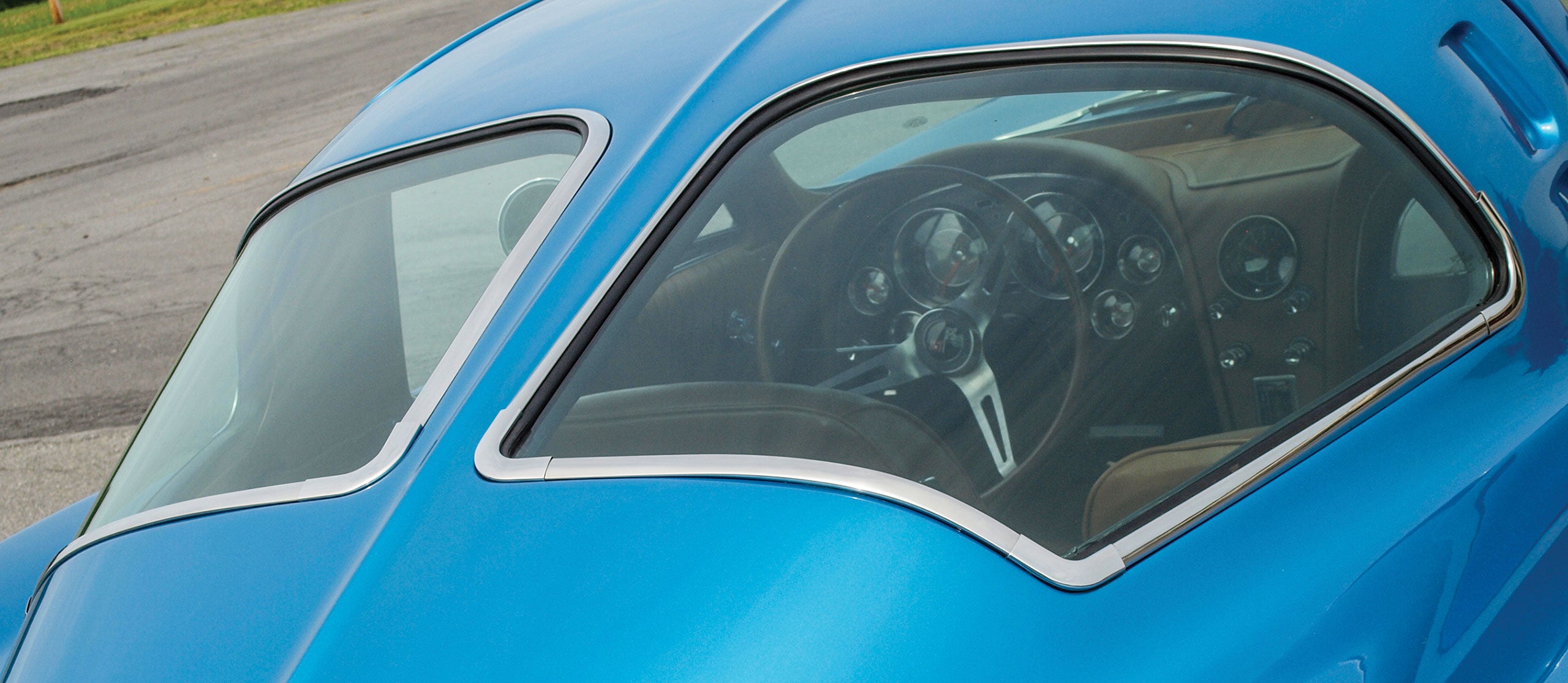 1963-1963 Corvette Rear Window Glass W/Soft Ray Green Tint - LH ...