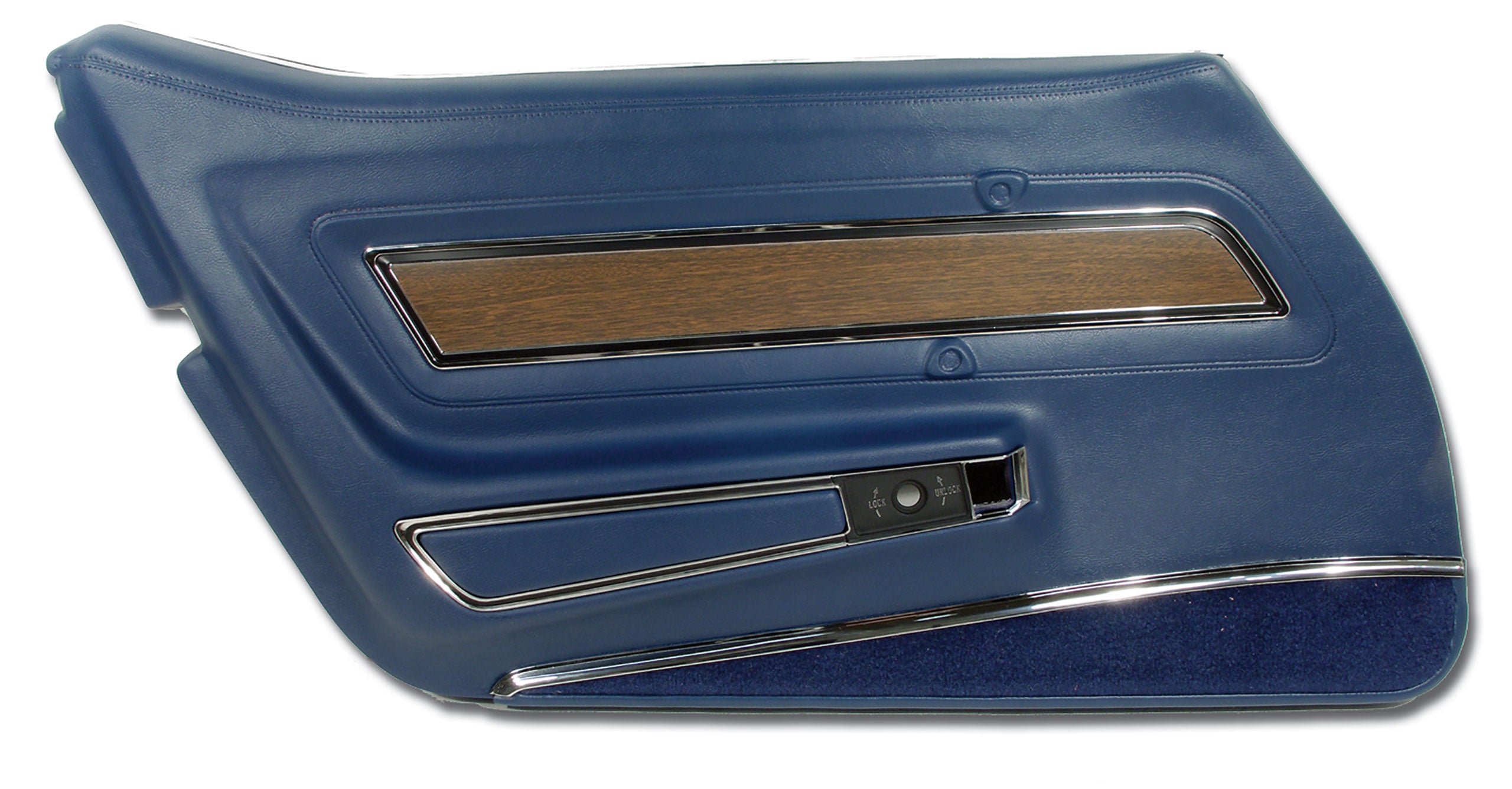 1971-1972 Corvette Door Panel Royal Blue Deluxe LH | Corvette Store Online
