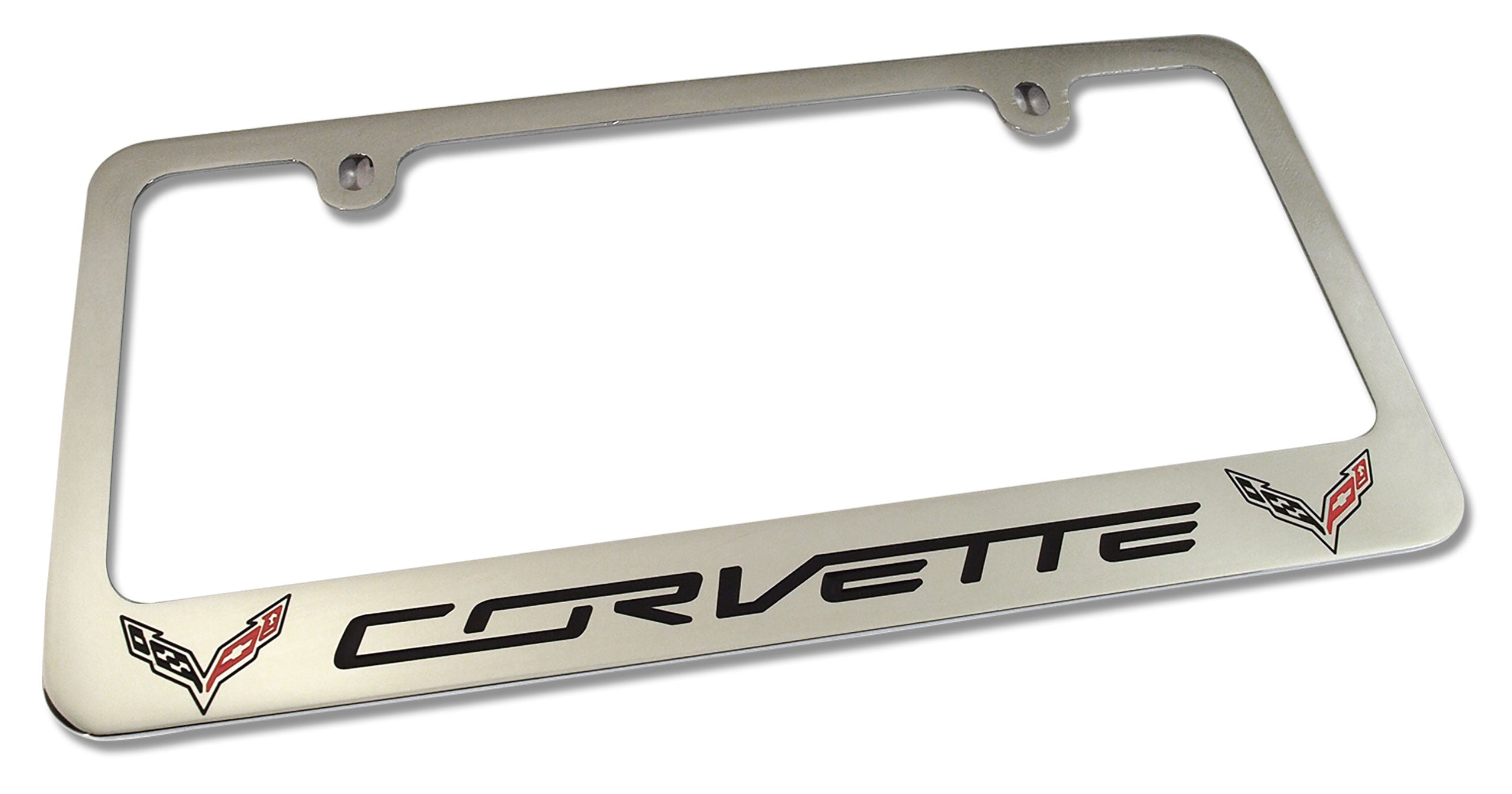 2014-2019 Corvette License Frame - Chrome with C7 Logo | Corvette Store ...