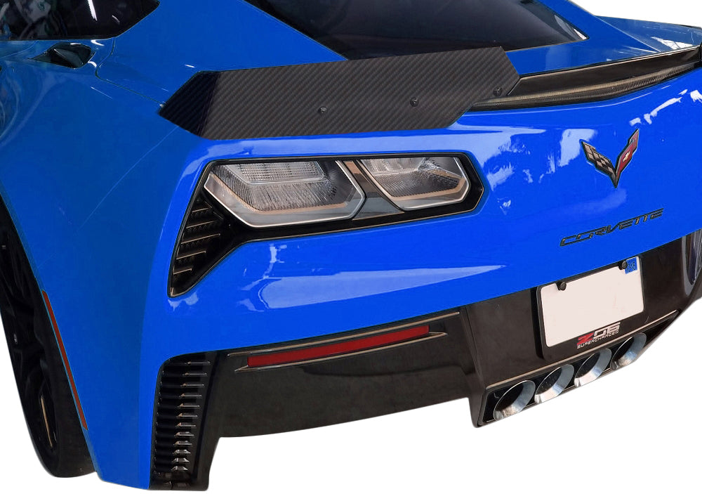 2014-2019 Corvette HYDRO CARBON FIBER WICKER BILL WINGS W/POLISHED ...