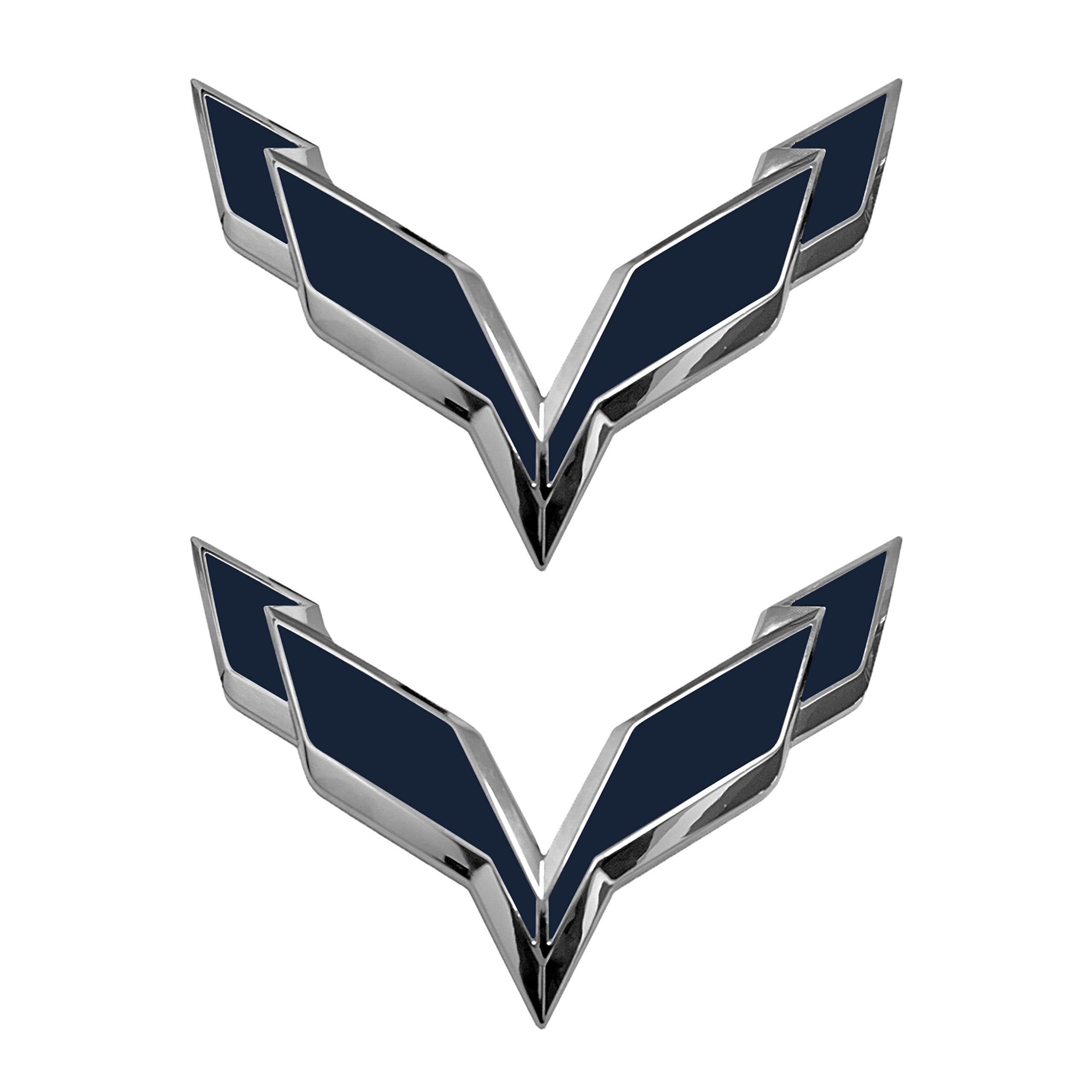 2014-2019 Corvette Front/Rear Flag Emblem Overlay Sets - Gloss Blue ...