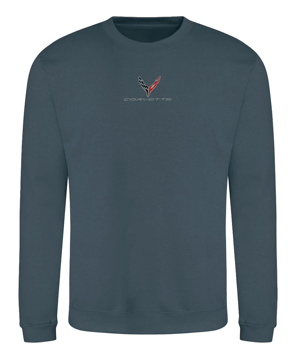 C8 Corvette Embroidered Crew Neck Sweatshirt | Corvette Store Online
