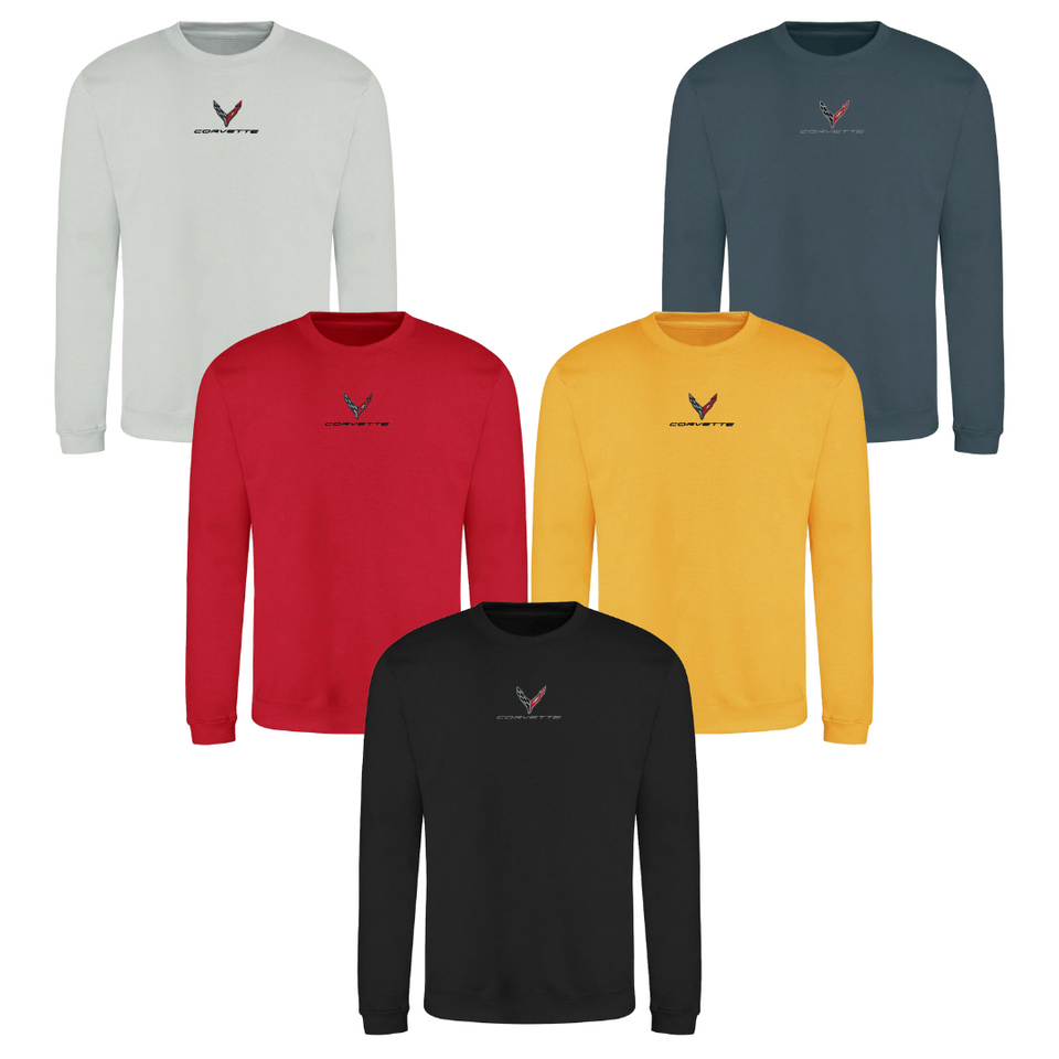 C8 Corvette Embroidered Crew Neck Sweatshirt | Corvette Store Online