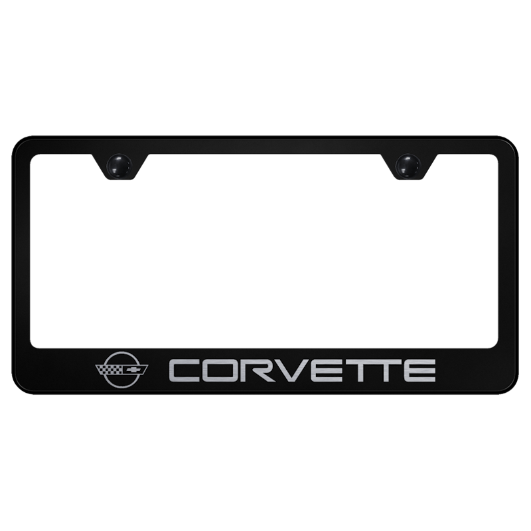 C4 Corvette License Plate Frame - Black | Corvette Store Online