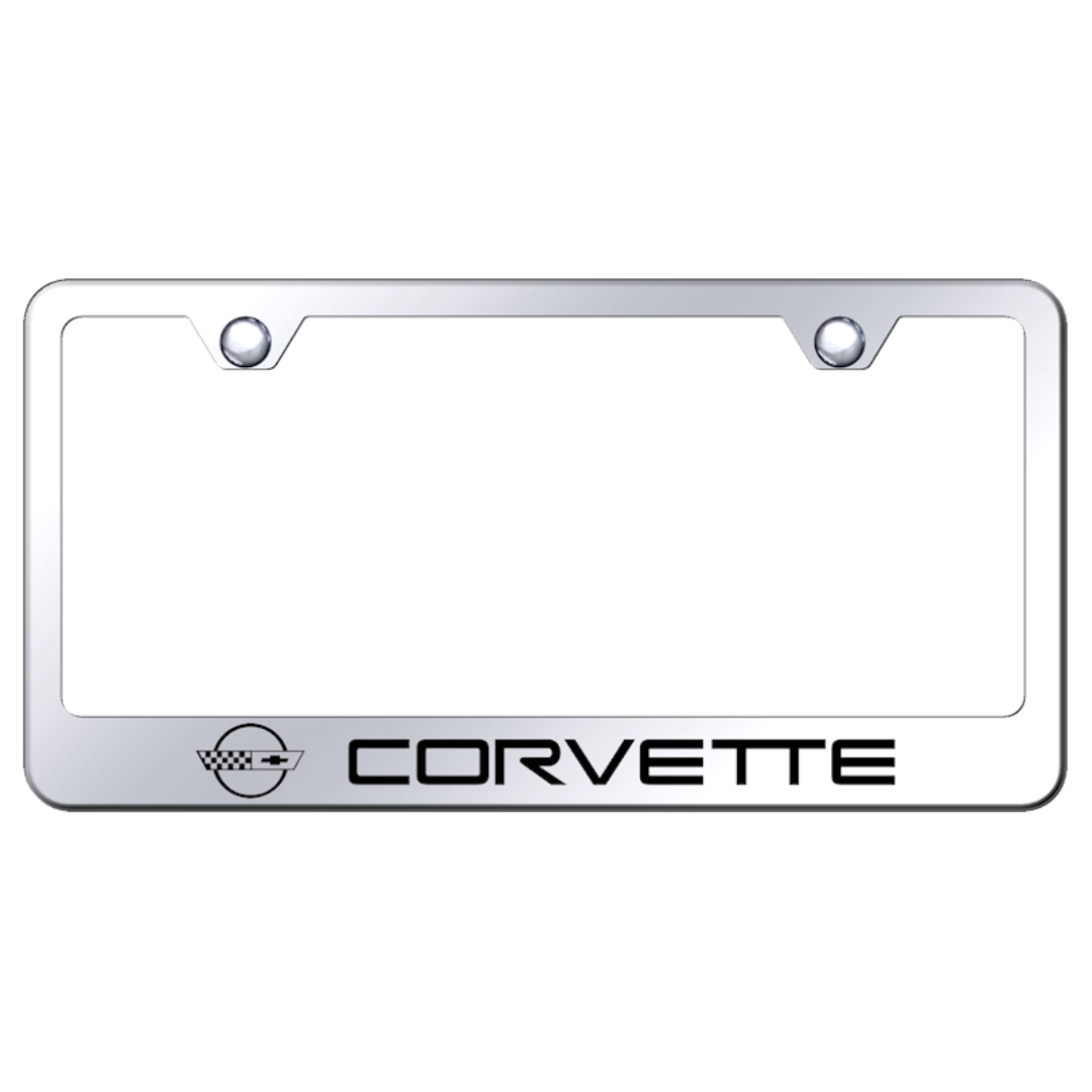 C4 Corvette License Plate Frame - Mirrored | Corvette Store Online