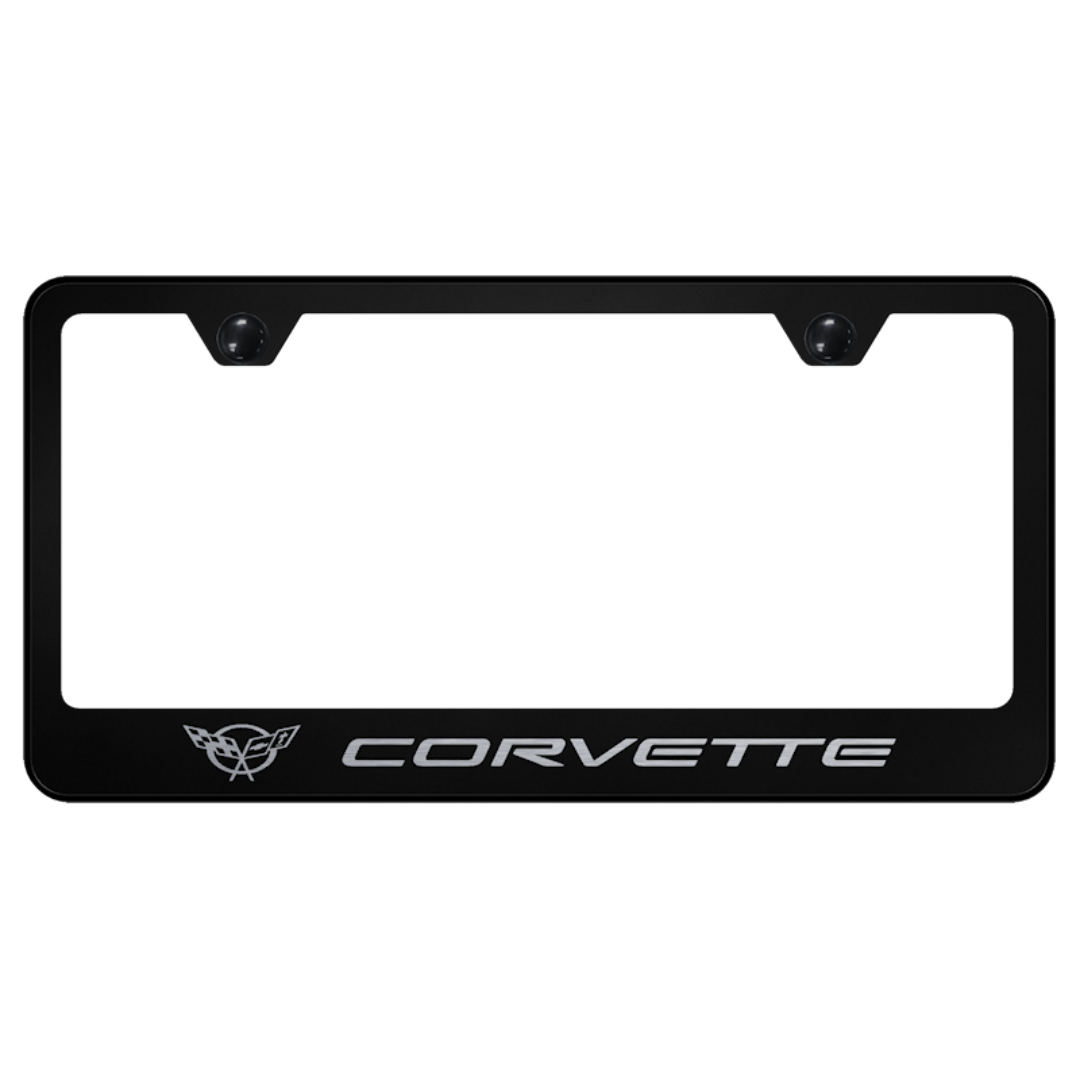 C5 Corvette License Plate Frame - Black | Corvette Store Online