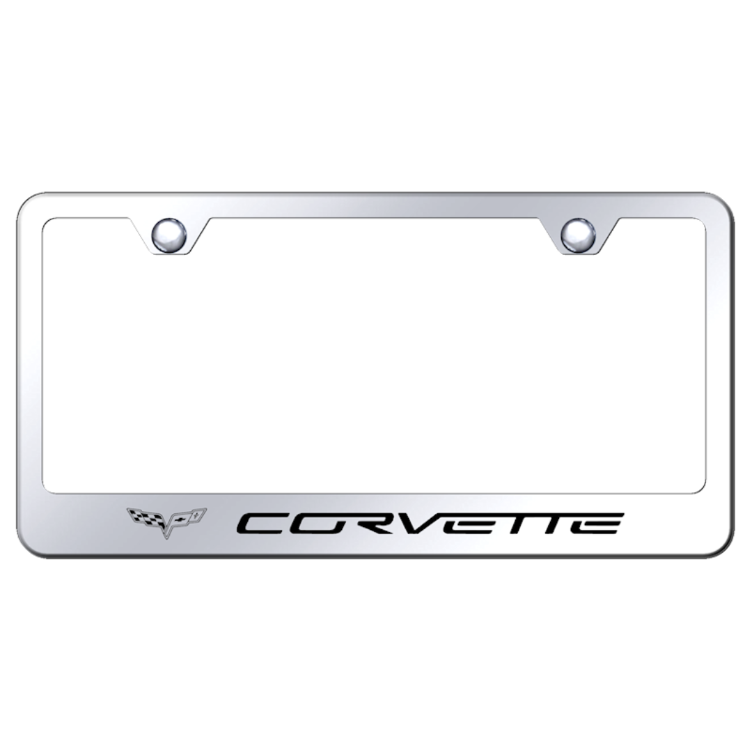 C6 Corvette License Plate Frame - Mirrored | Corvette Store Online