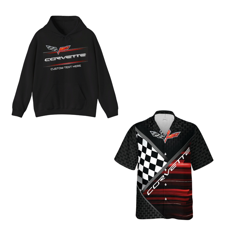 C6 Corvette Racing Flag Bundle – Flag Logo Hawaiian Shirt & Personaliz
