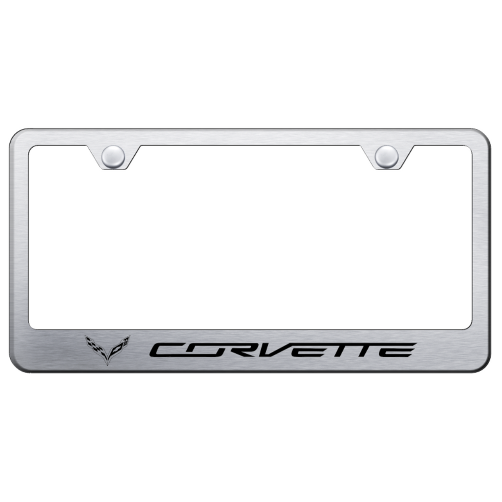 C7 Corvette License Plate Frame - Brushed | Corvette Store Online