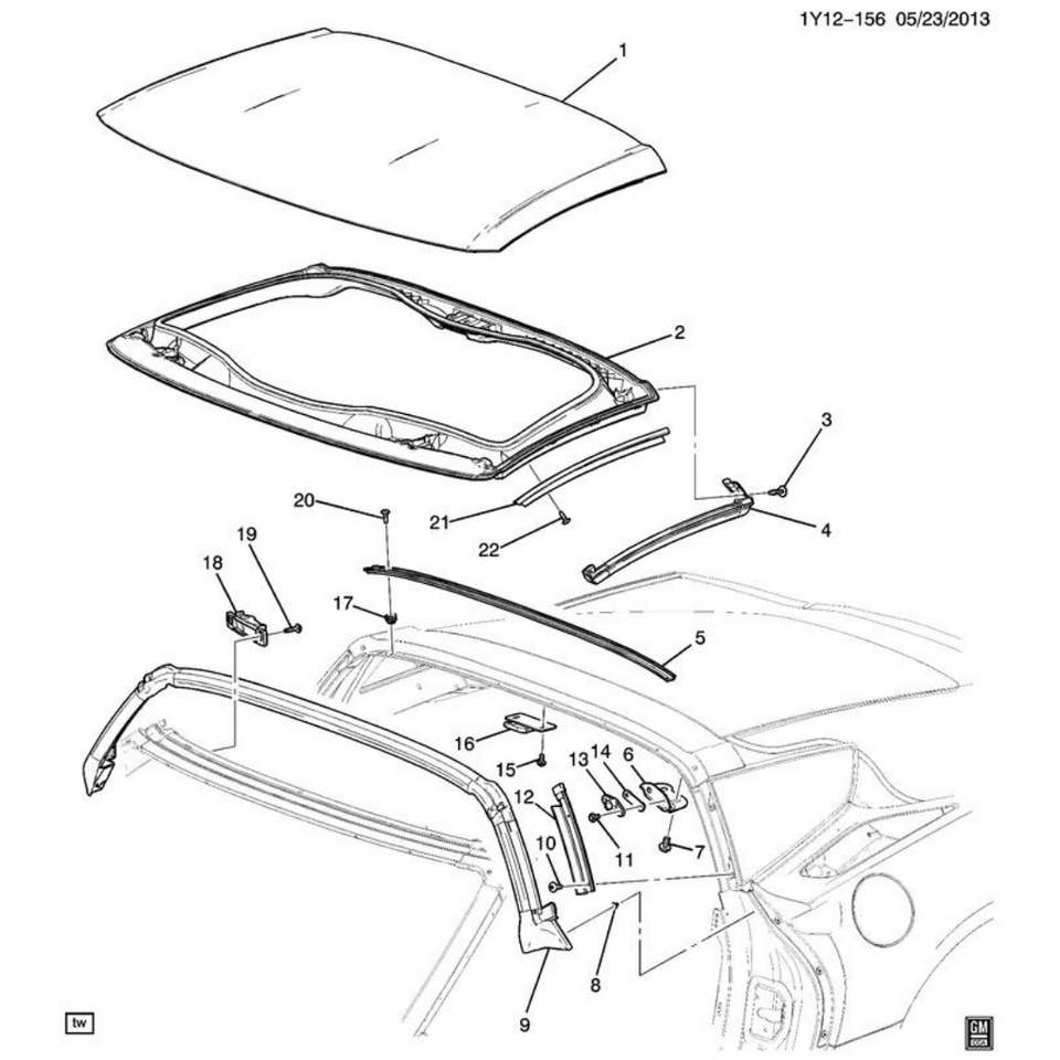 C7 Corvette Roof Panel Weatherstrip Channel | Corvette Store Online