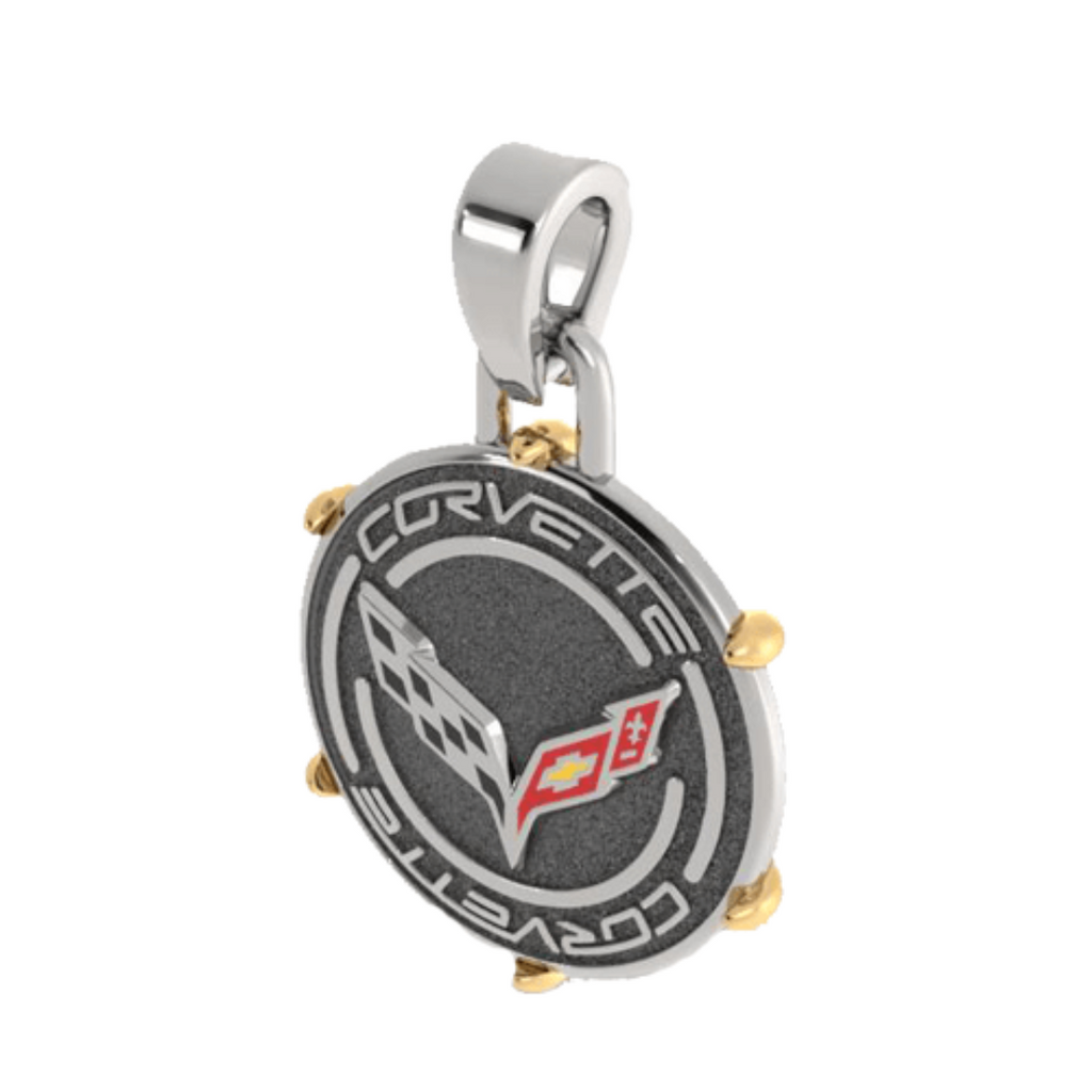 C7 Corvette Sterling Silver / 14k Gold Amulet | Corvette Store Online