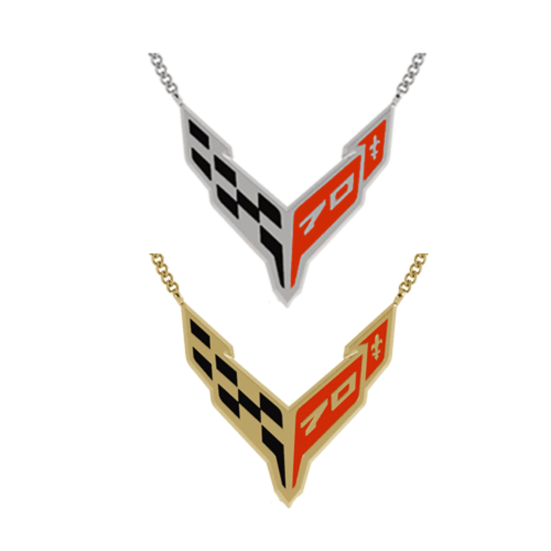 C8 Corvette 70th Anniversary Emblem Necklace | Corvette Store Online