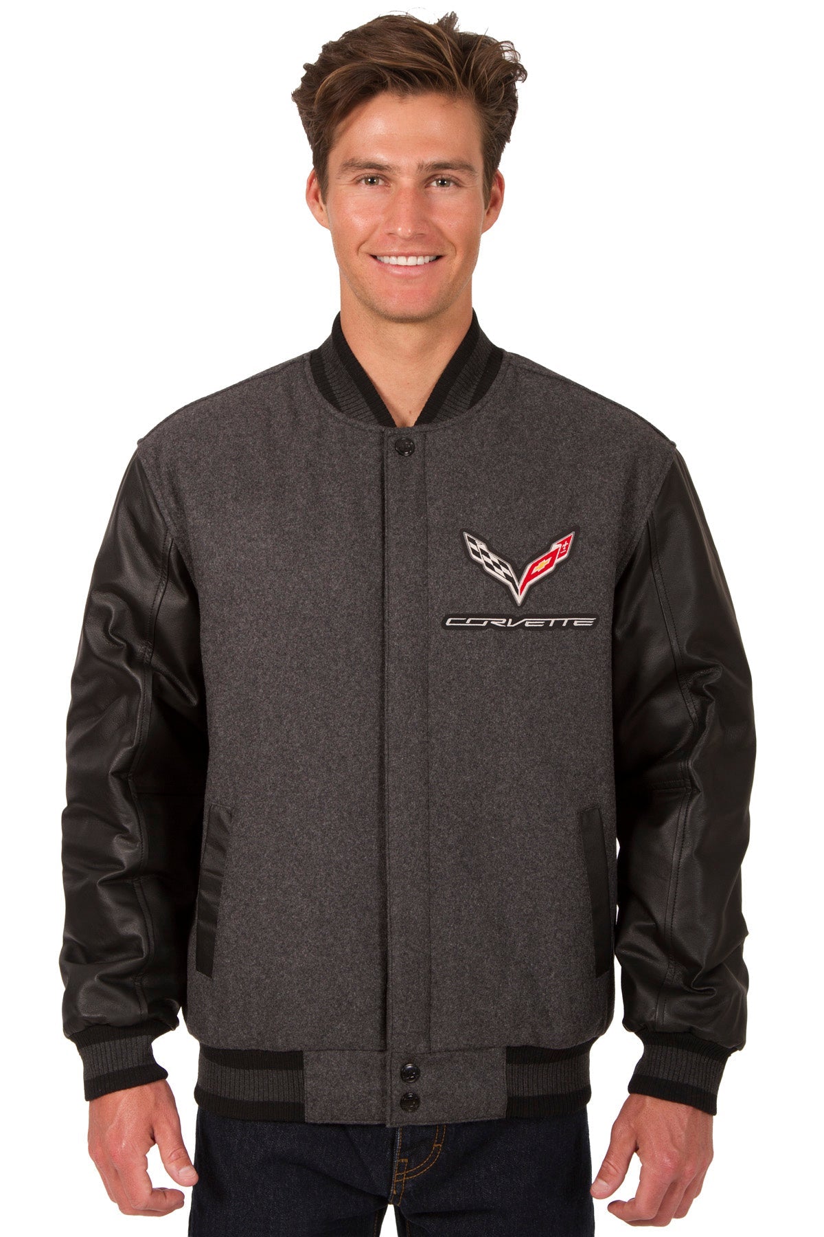 Corvette C7 Reversible Wool and Leather Jacket
