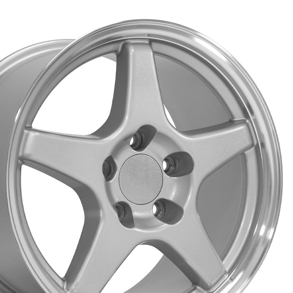 1988-1996 C4 Corvette ZR1 Style Replica Wheels 17x9.5 & 17x11 Silver S