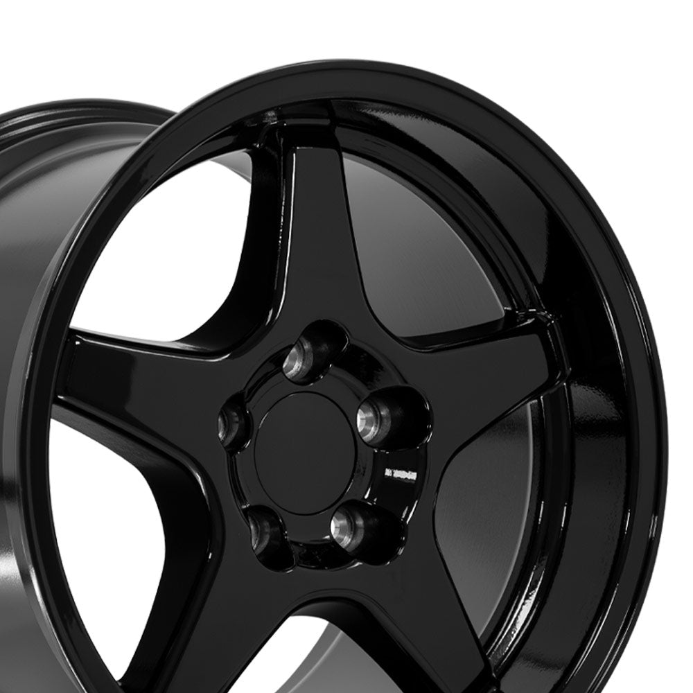 ZR1 Replica Wheels Fits 1988-1996 C4 Corvette 17x11 Gloss Black