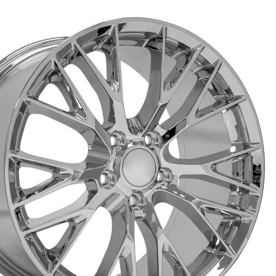 C6 Corvette C7 Z06 Staggered Replica Wheels Chrome 19x8.5 & 20x10 – CV22
