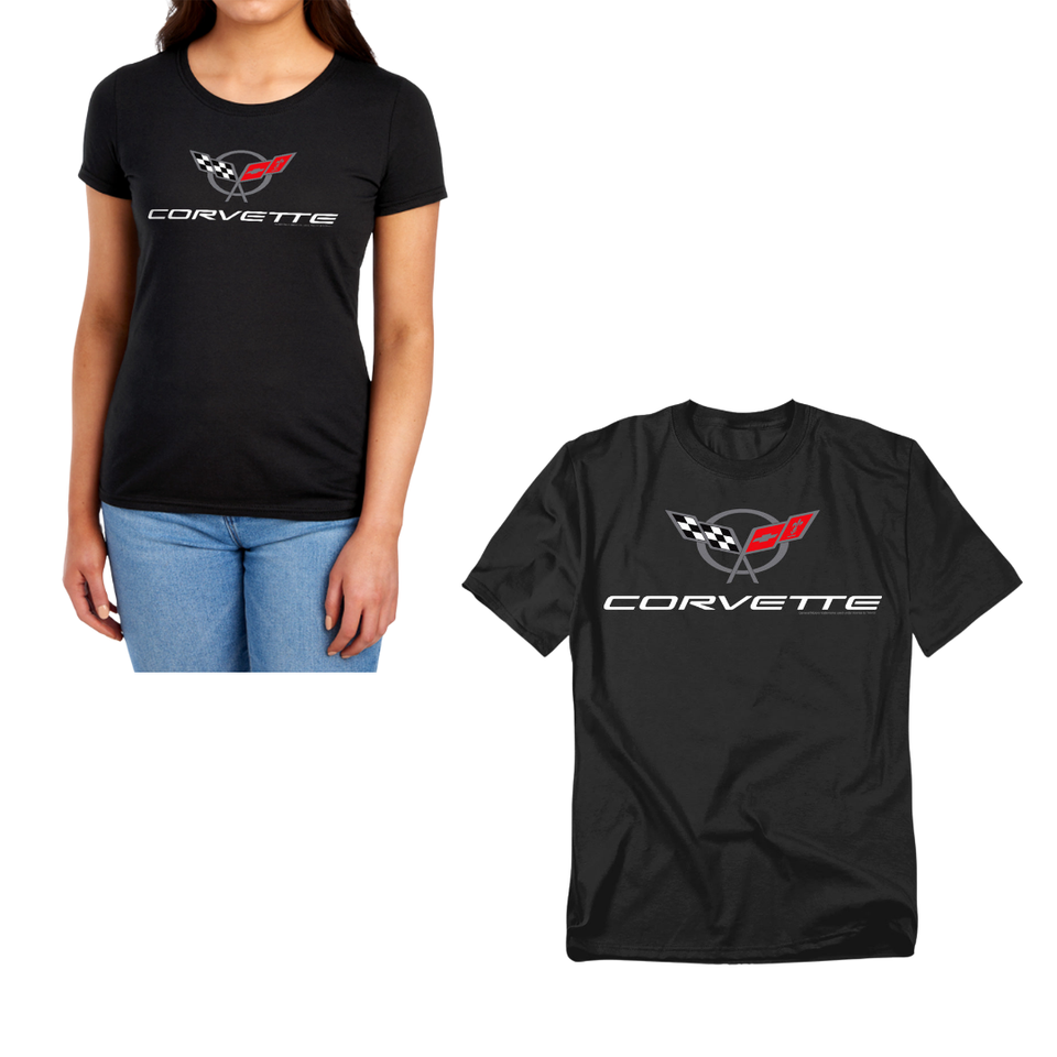 C5 Corvette Emblem Black His & Hers Bundle – Women’s Tee + Men's Tee