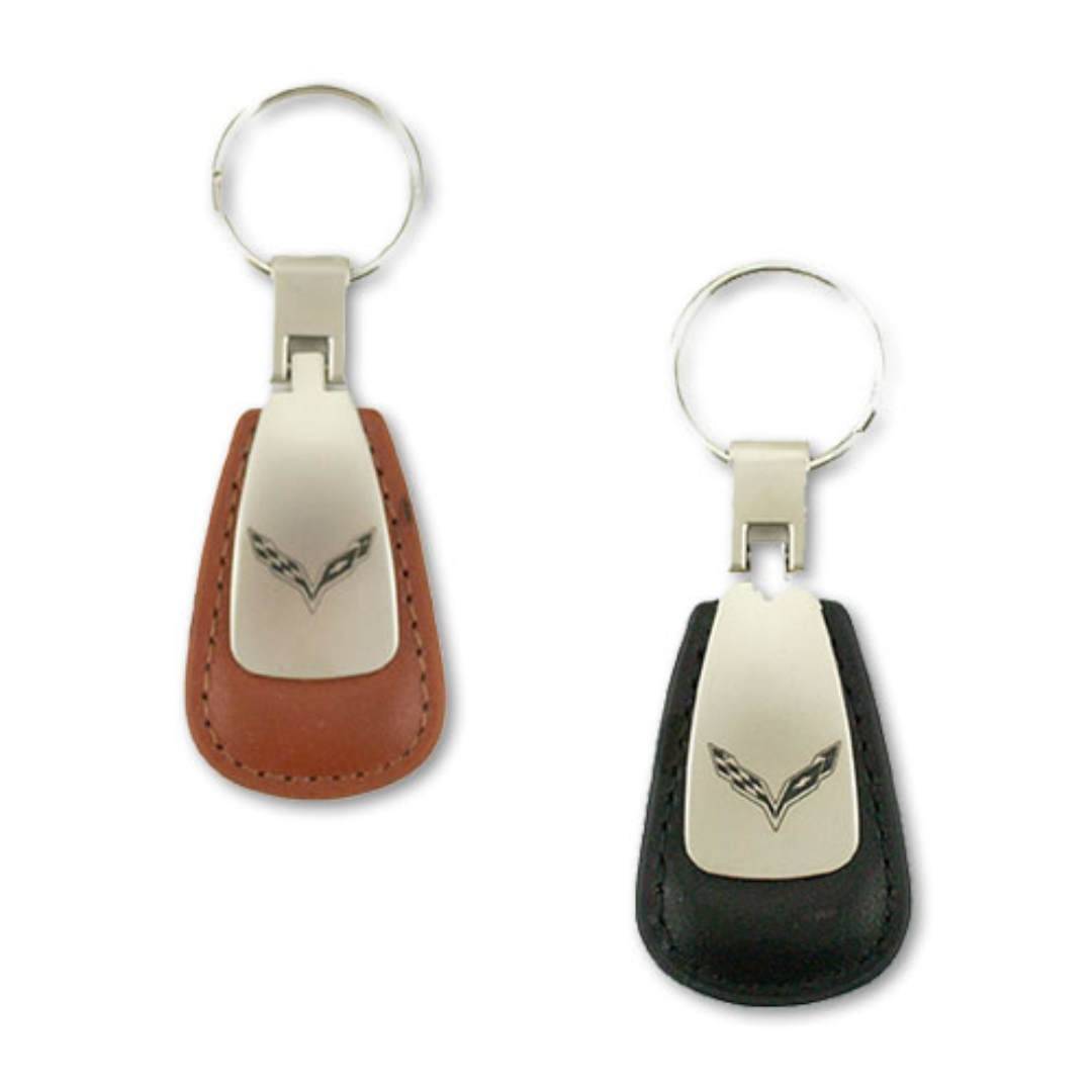 C7 CORVETTE LEATHER TEARDROP KEY TAG | Corvette Store Online