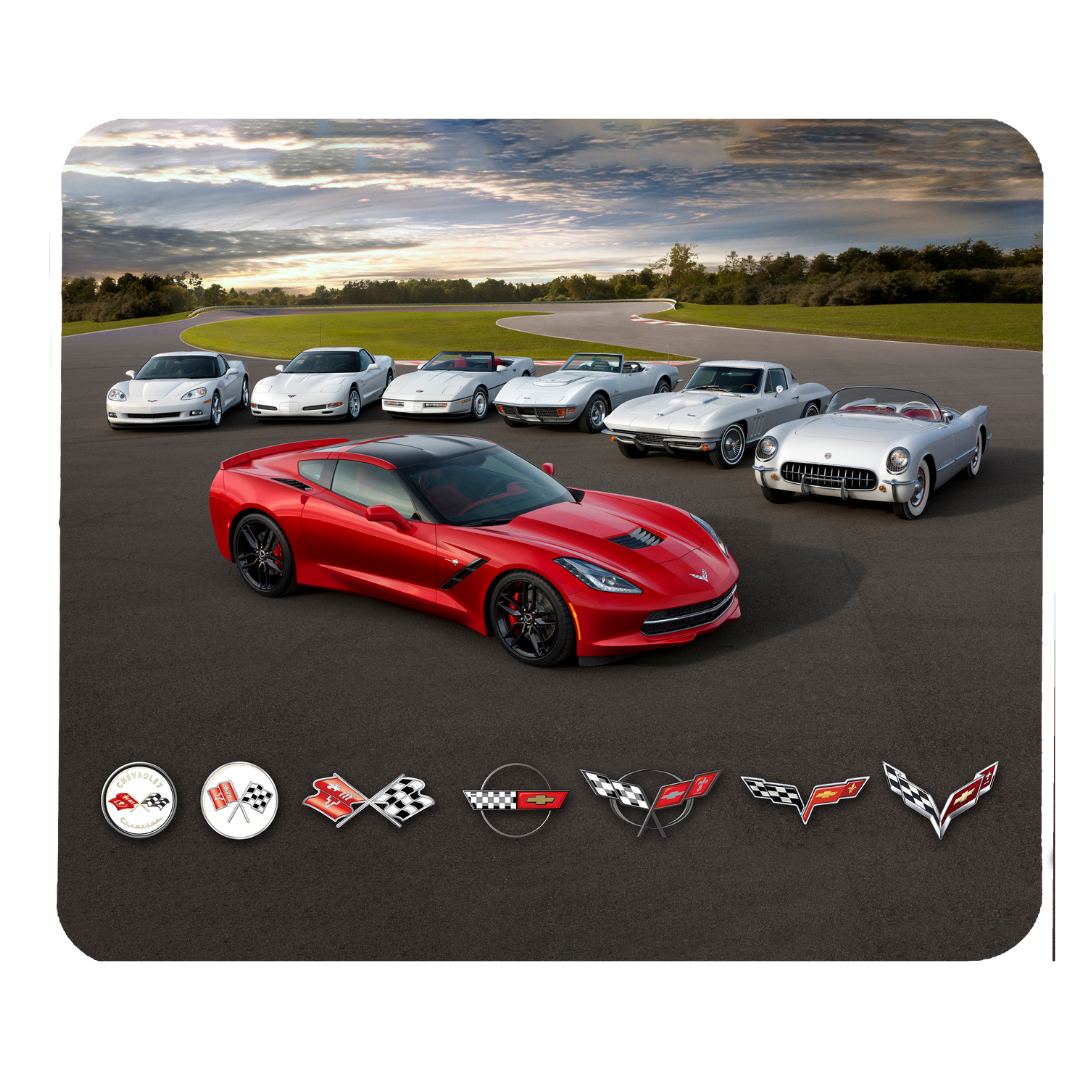 Corvette Generations C1–C7 Computer Mouse Pad | Corvette Store Online