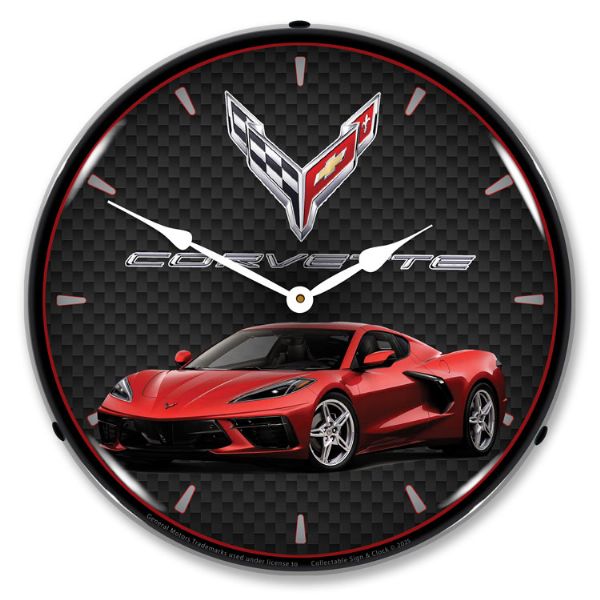 C8 Corvette Red Mist Metallic Tintcoat Clock | Corvette Store Online