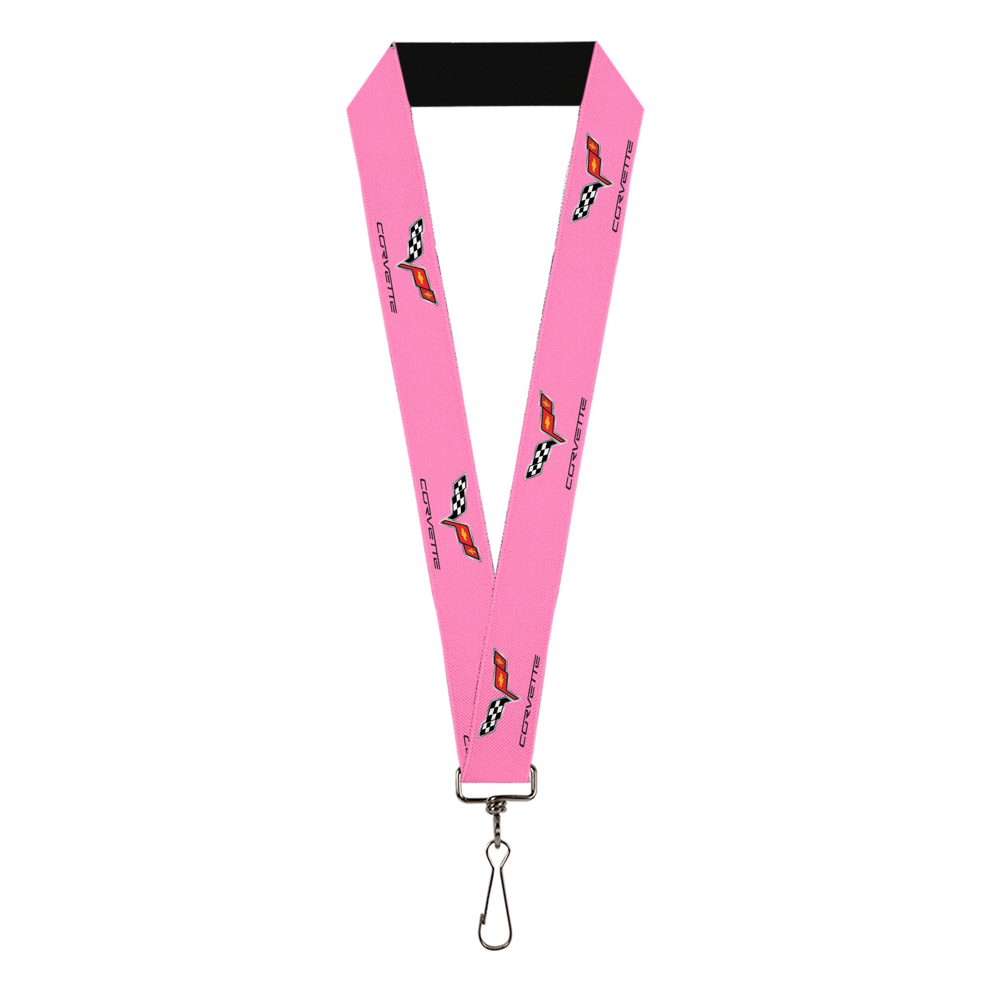 Lanyard - 1.0" - C6 Logo REPEAT Pink Black