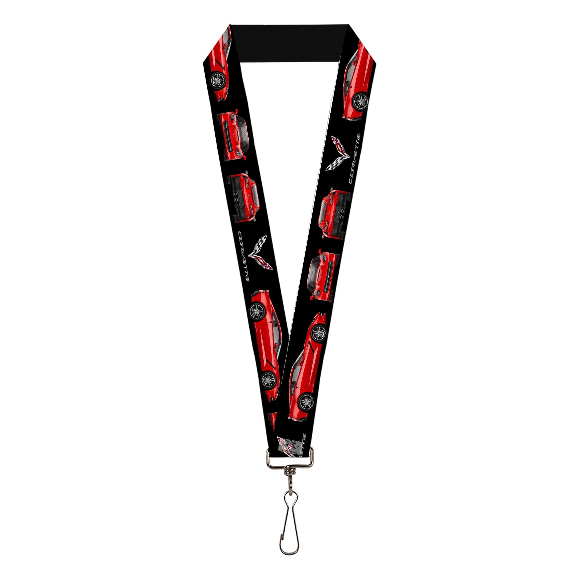 Lanyard - 1.0" - C7 Logo C7 Blueprints Black Red