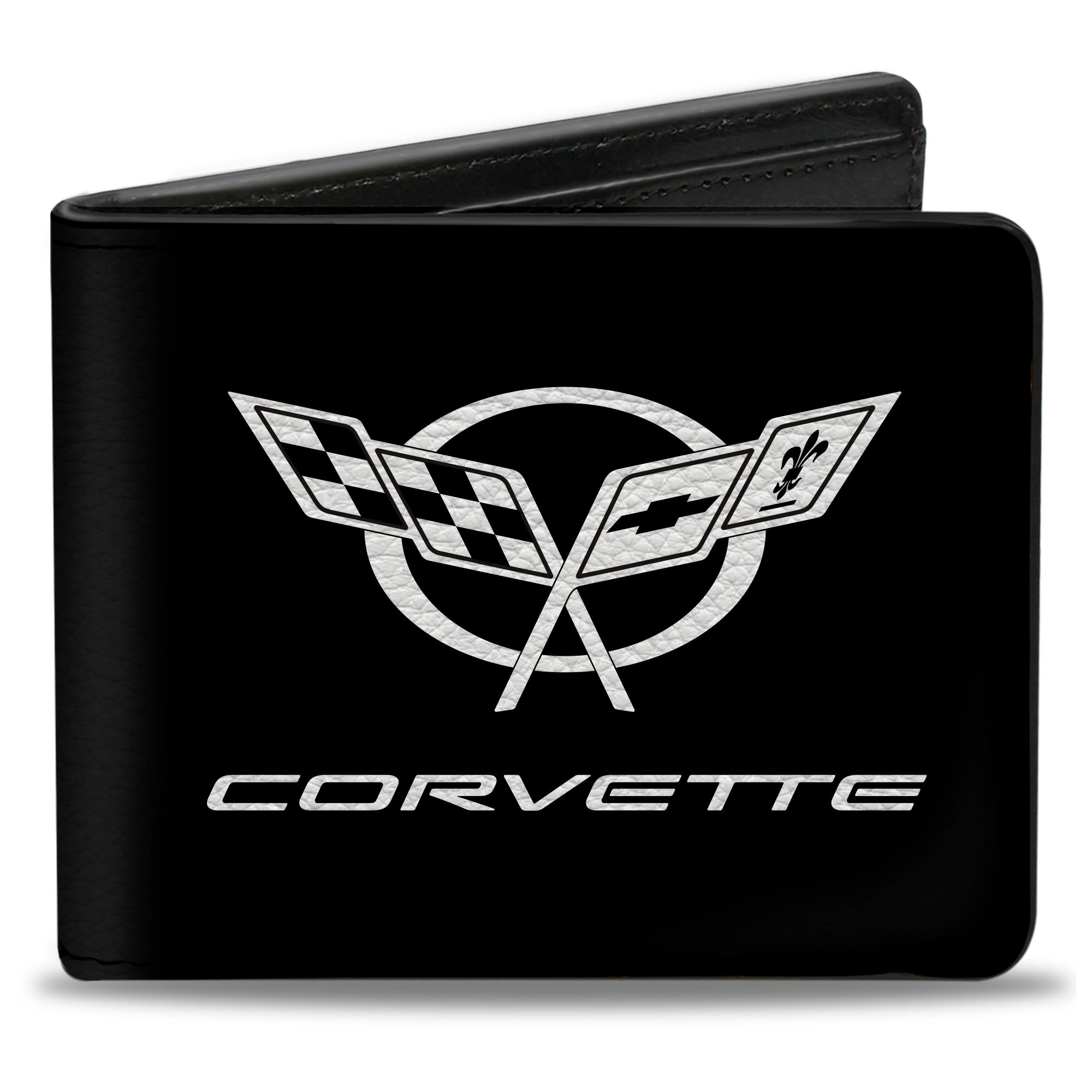 C5 Corvette Black & Silver Bi-Fold Wallet | Corvette Store Online