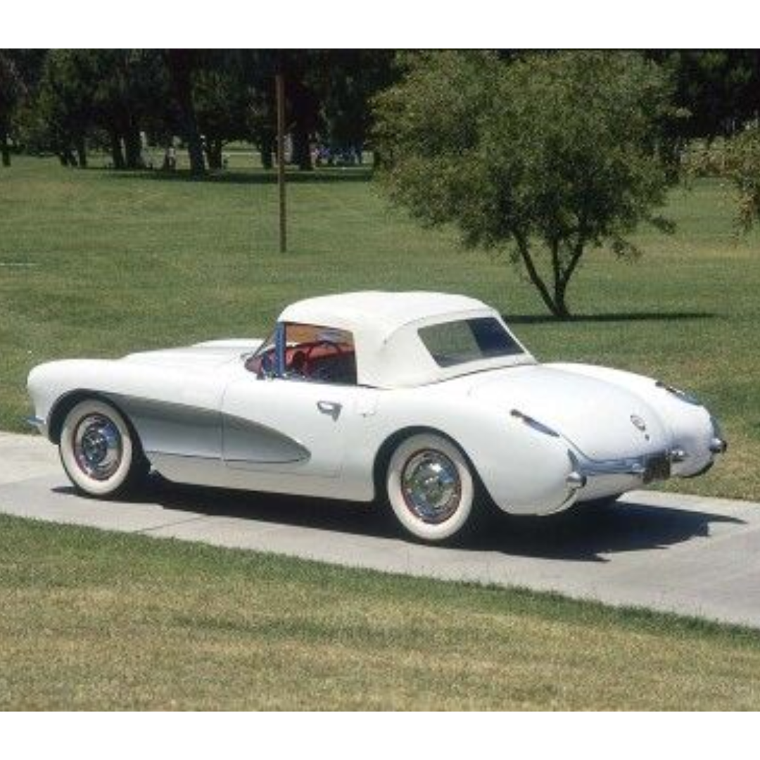 C1 1956-1958 Corvette Cloth Convertible Top with Sewn-in Plastic Windo