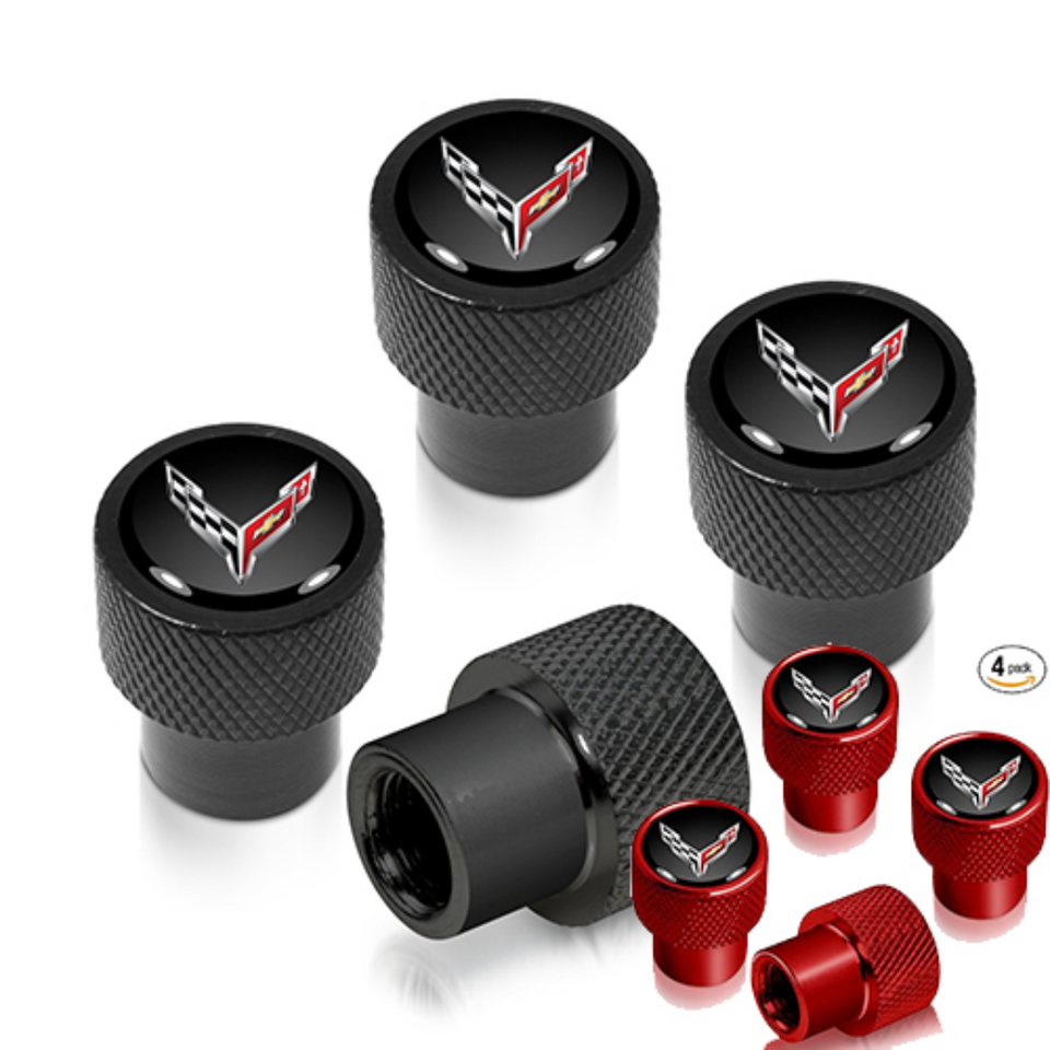 C8 Corvette Raised Valve Stem Caps | Corvette Store Online
