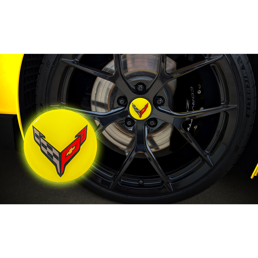 C8 Corvette Color Matched Wheel Center Caps | Corvette Store Online