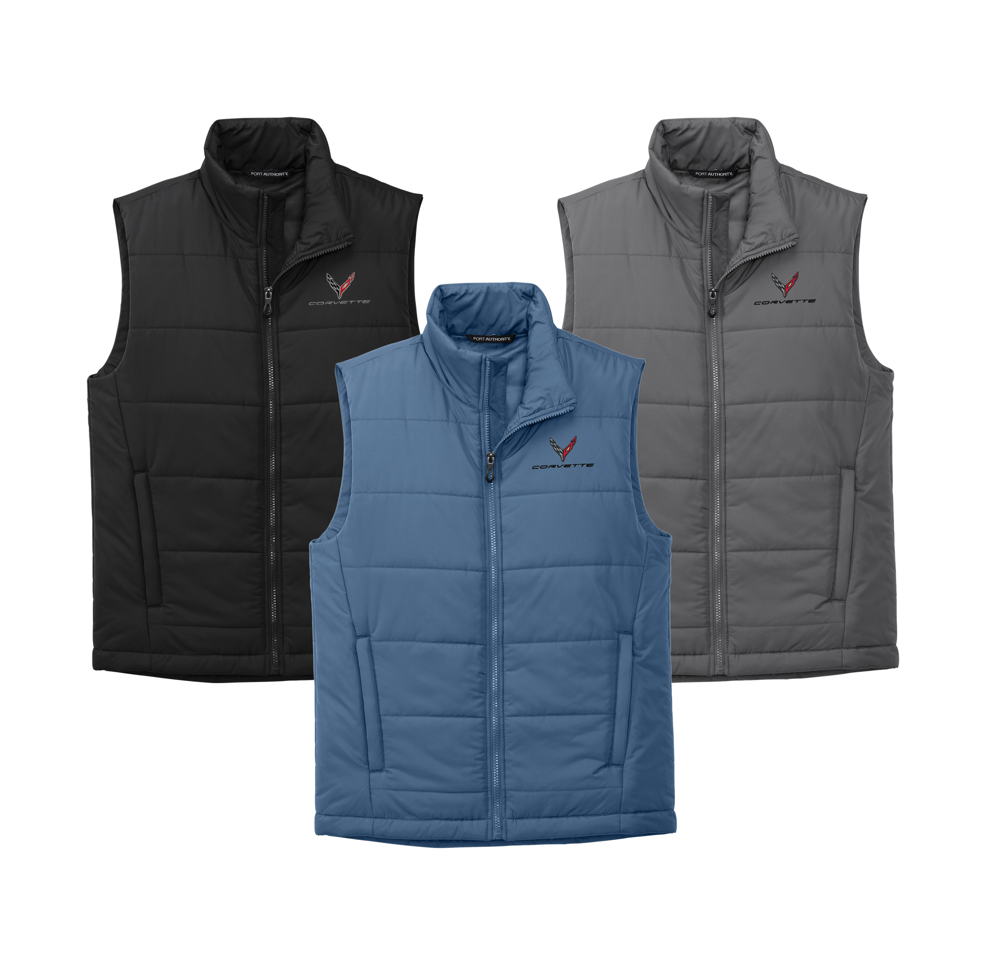 C8 Corvette Embroidered Puffer Vest | Corvette Store Online