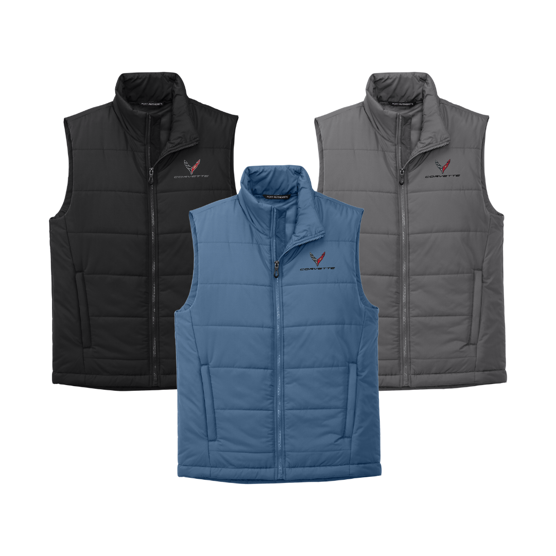 C8 Corvette Embroidered Puffer Vest | Corvette Store Online