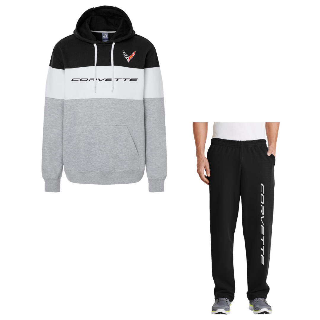 Corvette Colorblock Hoodie & Sweatpants Bundle | Corvette Store Online