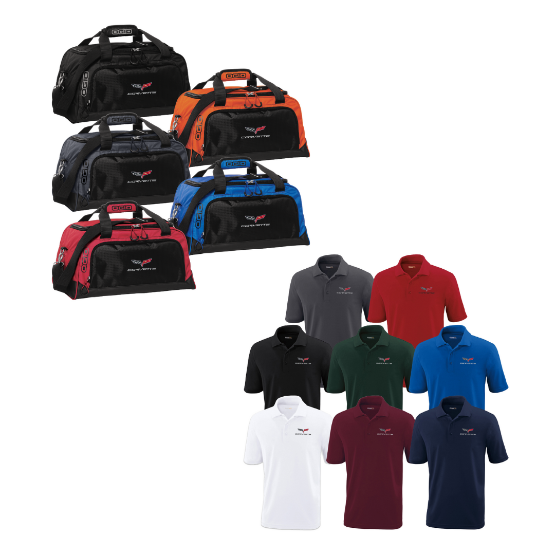 C6 Corvette Core365 Polo Shirt & OGIO® Breakaway Duffel Bag Bundle ...