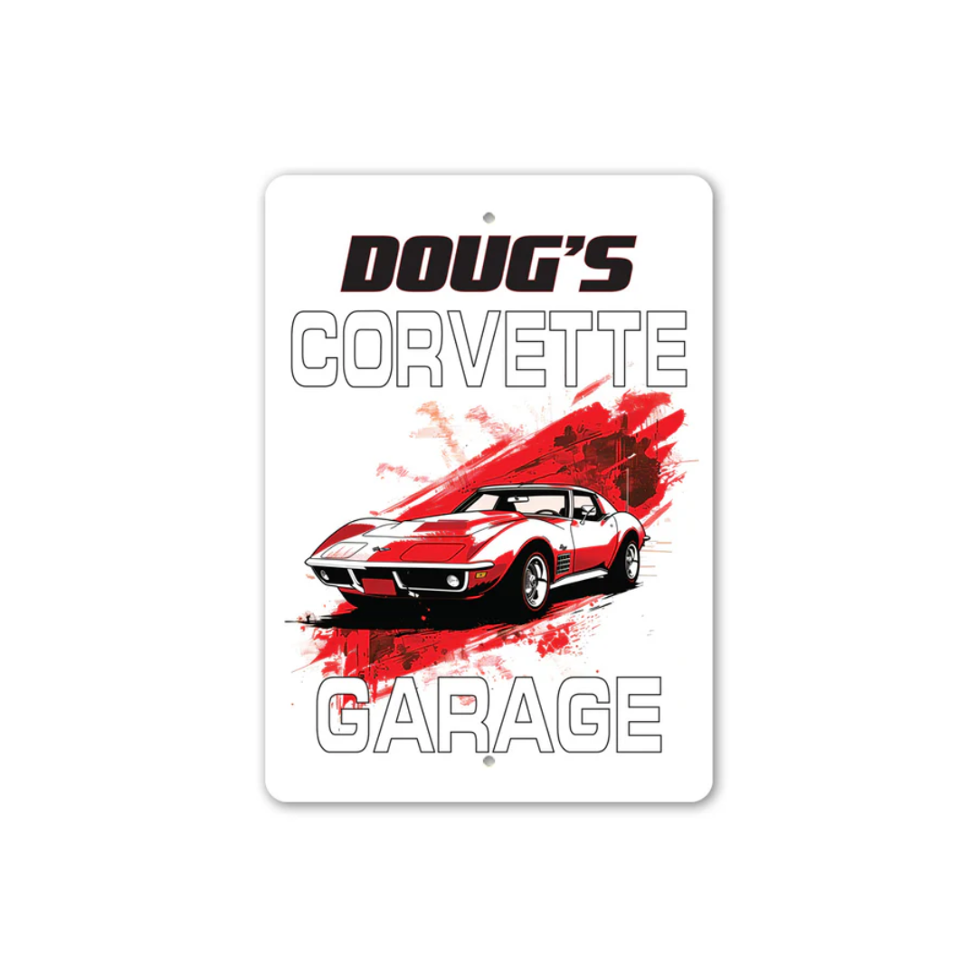 Corvette Garage Classic Sports Car Sign | Corvette Store Online