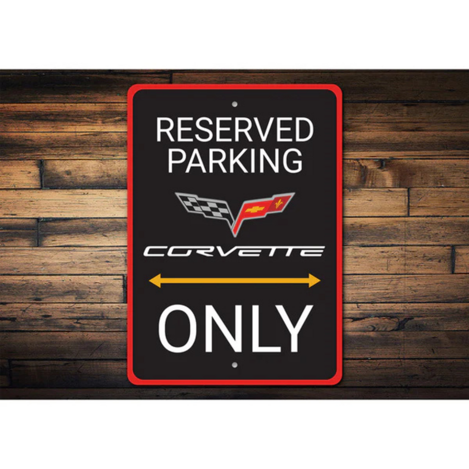 Corvette Reserved Parking Only Badge Sign | Corvette Store Online