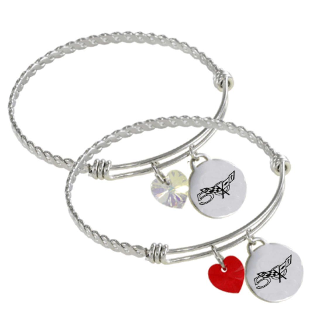 C5 Corvette 50th Anniversary Twisted Bangle Charm Bracelet | Corvette ...
